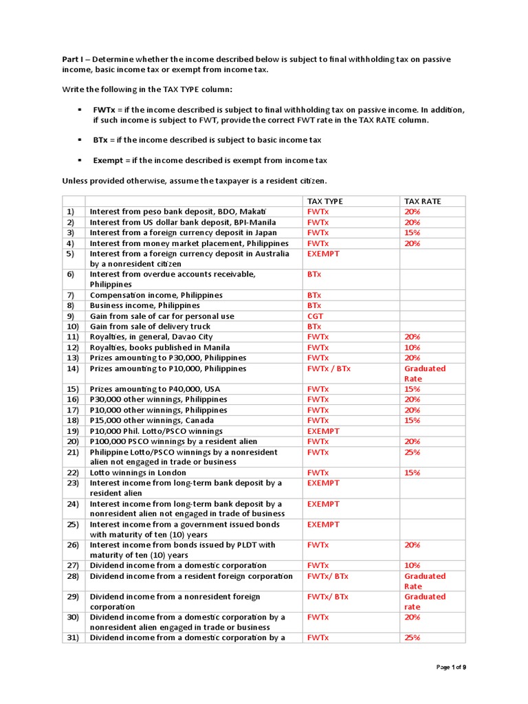 Test - Income Tax For Individuals | PDF | Capital Gains Tax | Taxes