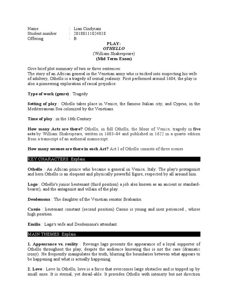 Othello 1 1 Pdf Othello Iago