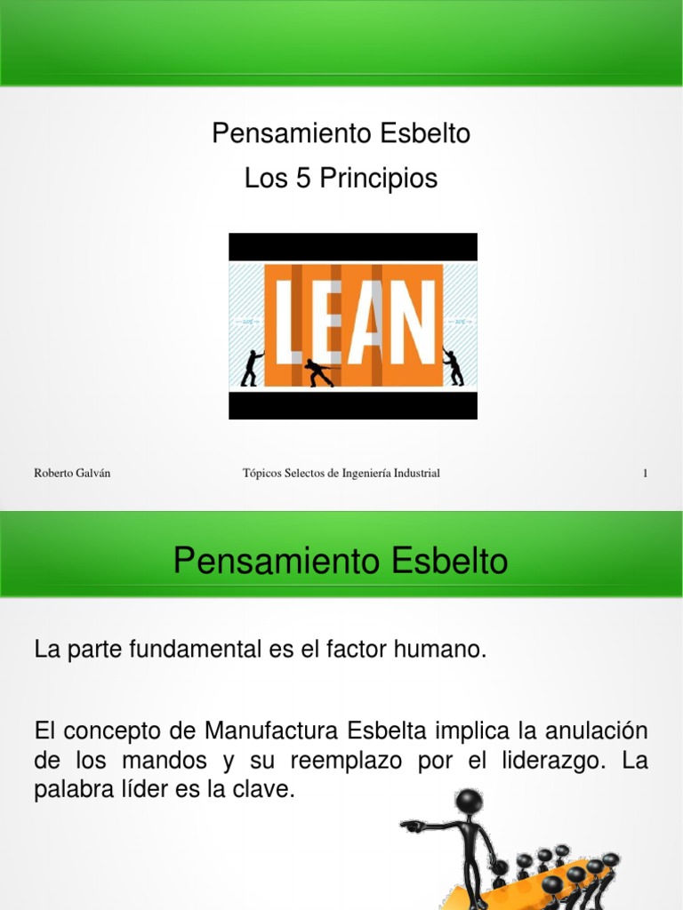 Pensamiento Esbelto | PDF | Ingeniería Industrial | Lean Manufacturing