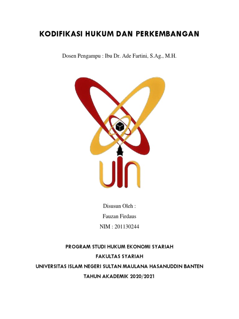 Kodifikasi Hukum Dan Perkembangan | PDF