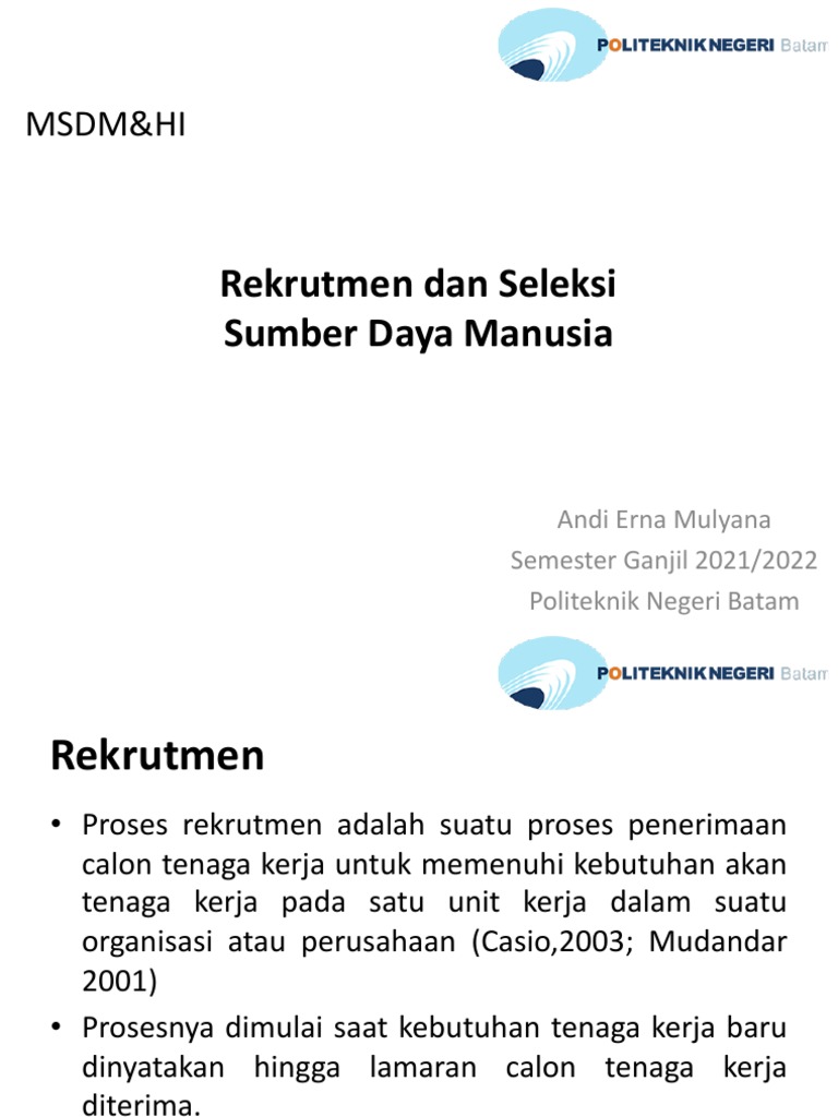 Proses Rekrutmen dan Seleksi Karyawan | PDF