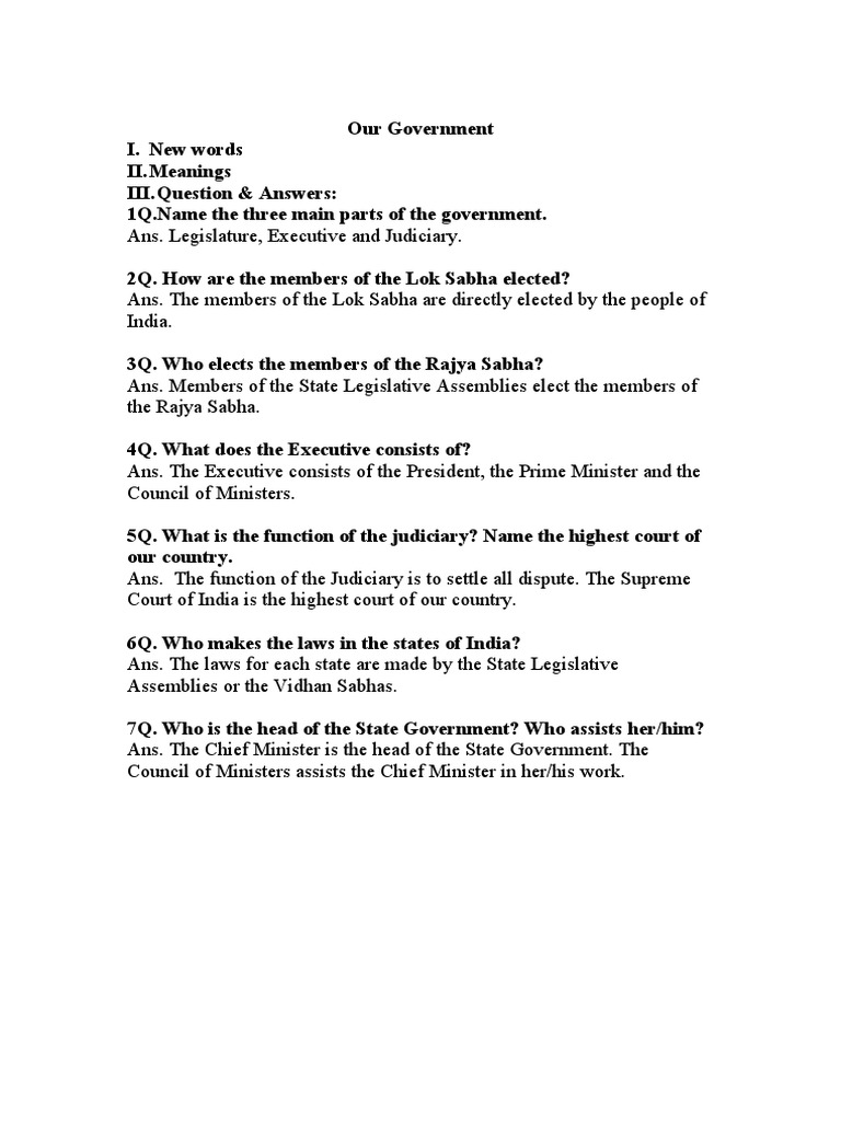 Our Government, Notes | PDF