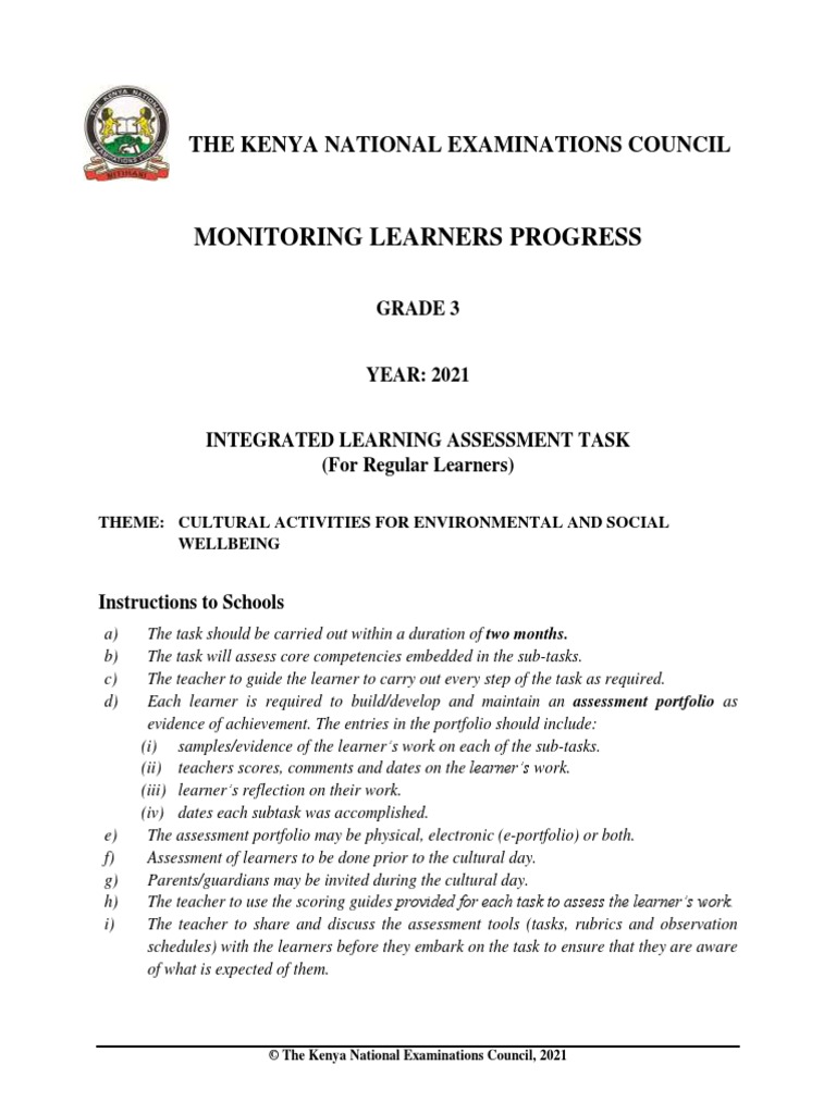 Monitoring Learners Progress: The Kenya National Examinations Council | PDF | Learning | Teachers