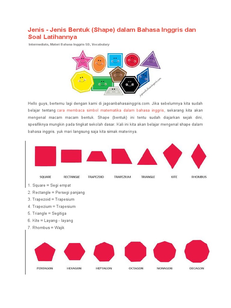 Materi Bing Shapes | PDF