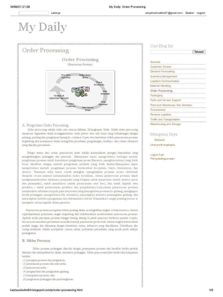 My Daily - Order Processing | PDF