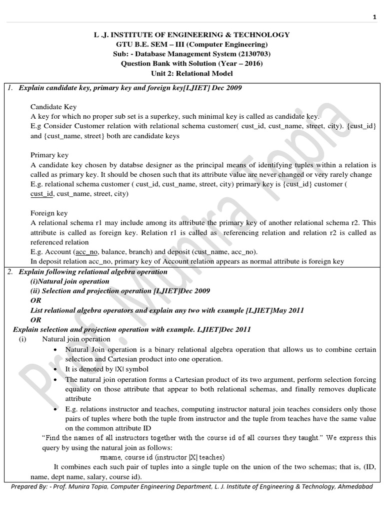 1 Relational Model Pdf Relational Model Relational Database