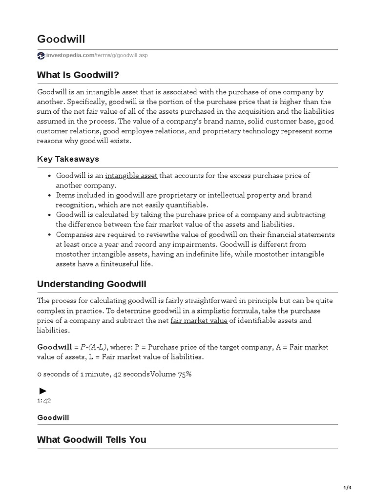 Goodwill | PDF | Goodwill (Accounting) | Intangible Asset