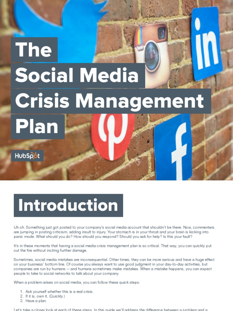 Social Media Crisis Management Guide Pdf Social Media Popular