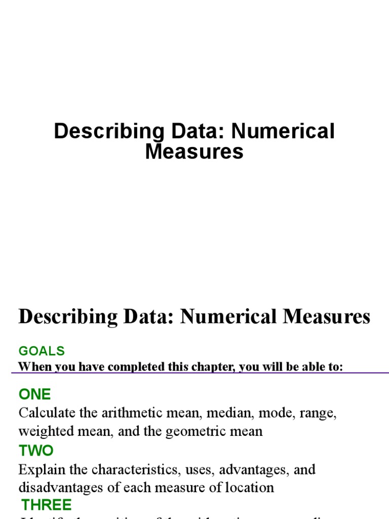 Key Statistical Measures Explained | PDF | Mean | Standard Deviation