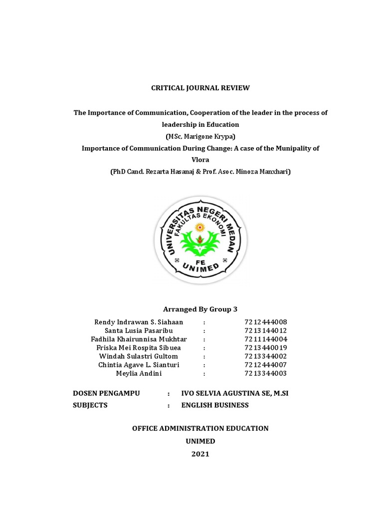 Critical Journal Review Eb | PDF | Communication | Nonverbal Communication