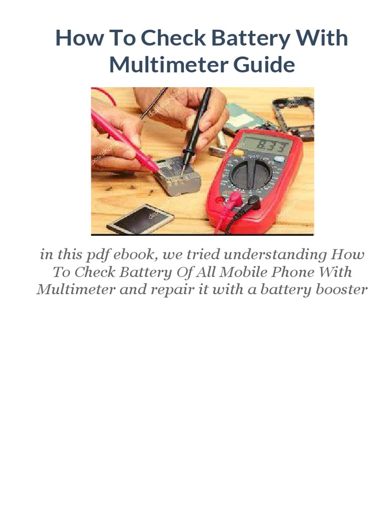 Testing Mobile Phone Batteries with Multimeter | PDF | Smartphone ...