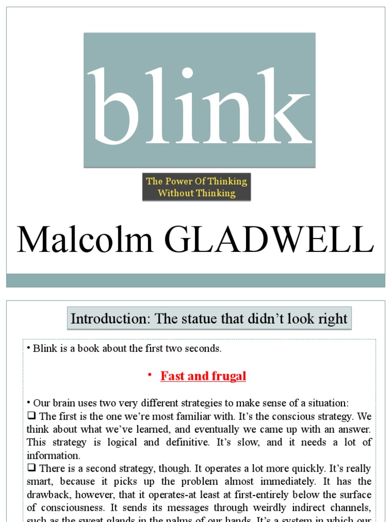 Blink | PDF | Attitude (Psychology) | Mind