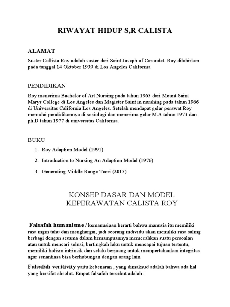 Materi Teori S.R Calista | PDF