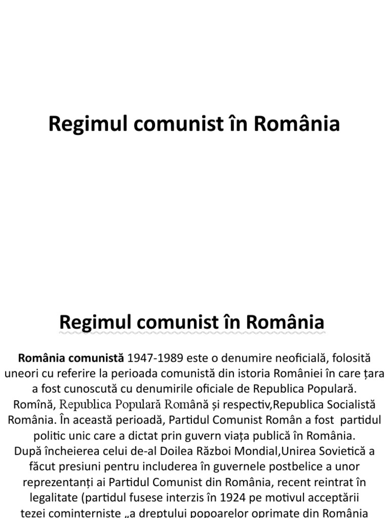 Regimul - National Comunist - in - Romania | PDF