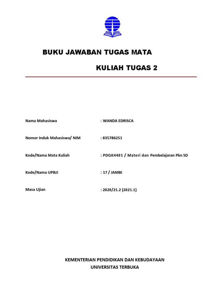 Jawaban Tugas Pkn SD | PDF | Ilmu Sosial | Seni & Disiplin Bahasa