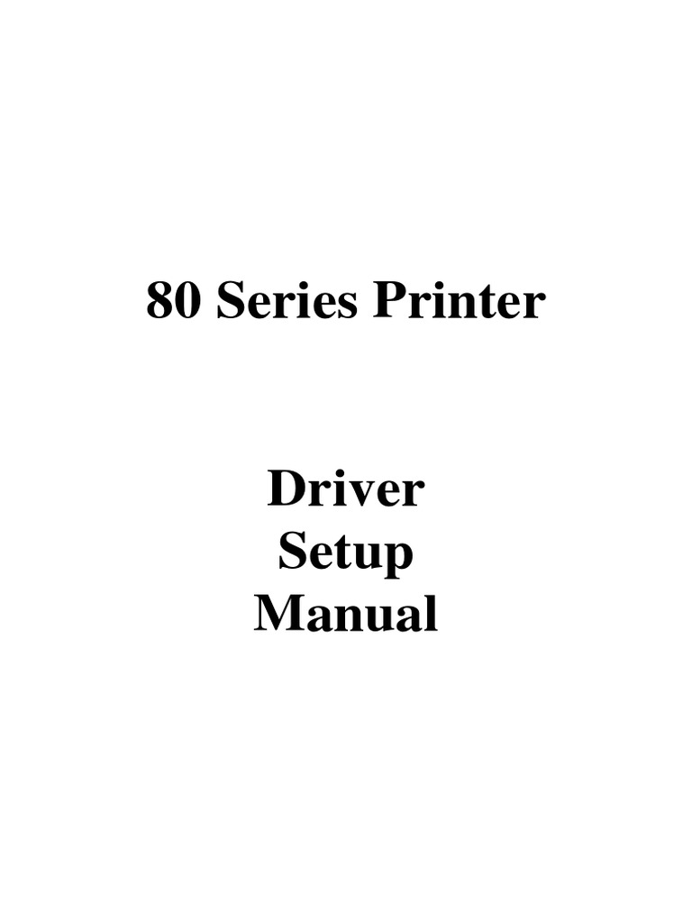 Driver Setup Manual | PDF | Printer (Computing) | Device Driver