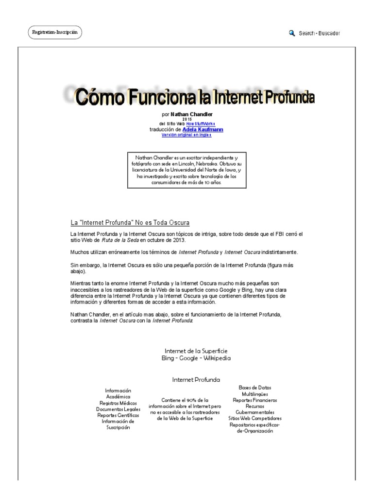 5cómo Funciona La Internet Profunda | PDF | Internet | Tor (Red de ...