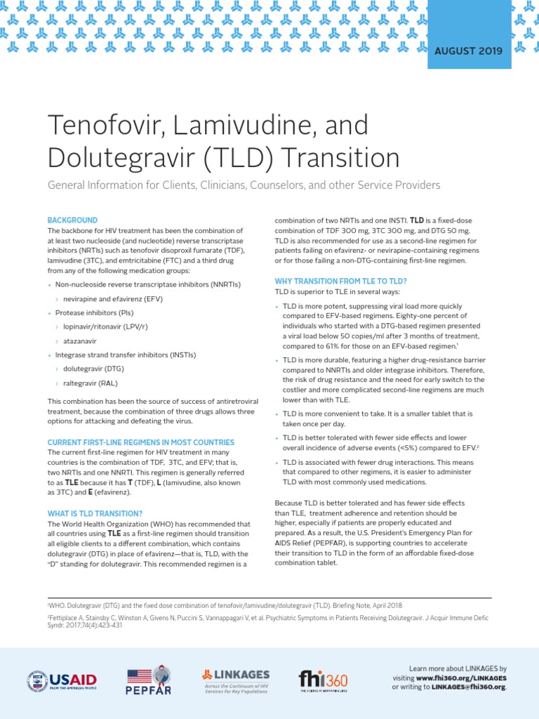TLD Regimen: Transitioning for HIV Care | PDF | Management Of Hiv/Aids ...