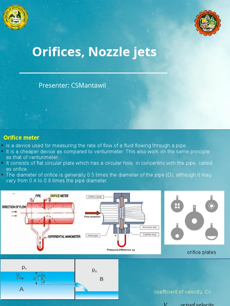 Lec3b-Orifice Jets | PDF | Process Engineering | Classical Mechanics