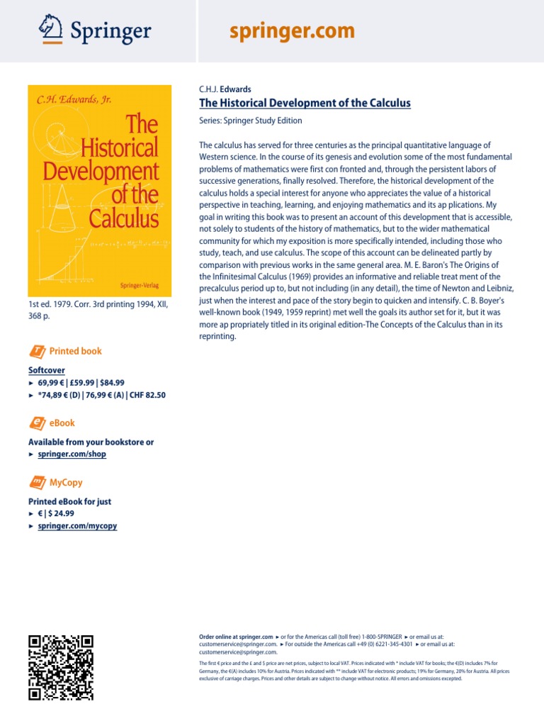 The Historical Development of The Calculus: Printed Book | PDF ...