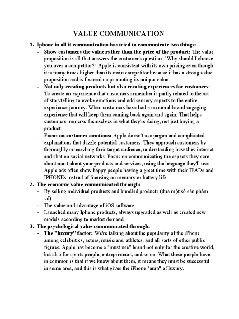 Value Communication | PDF | Ios | Apple Inc.