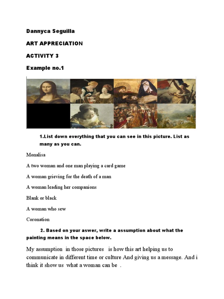 Art Appreciation Activity Insights | PDF | Art | Poetry