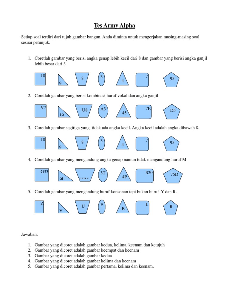 Panduan Mengerjakan Tes Army Alpha | PDF