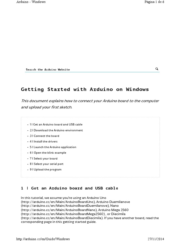 Getting Started With Arduino On Windows Pdf Arduino Device Driver