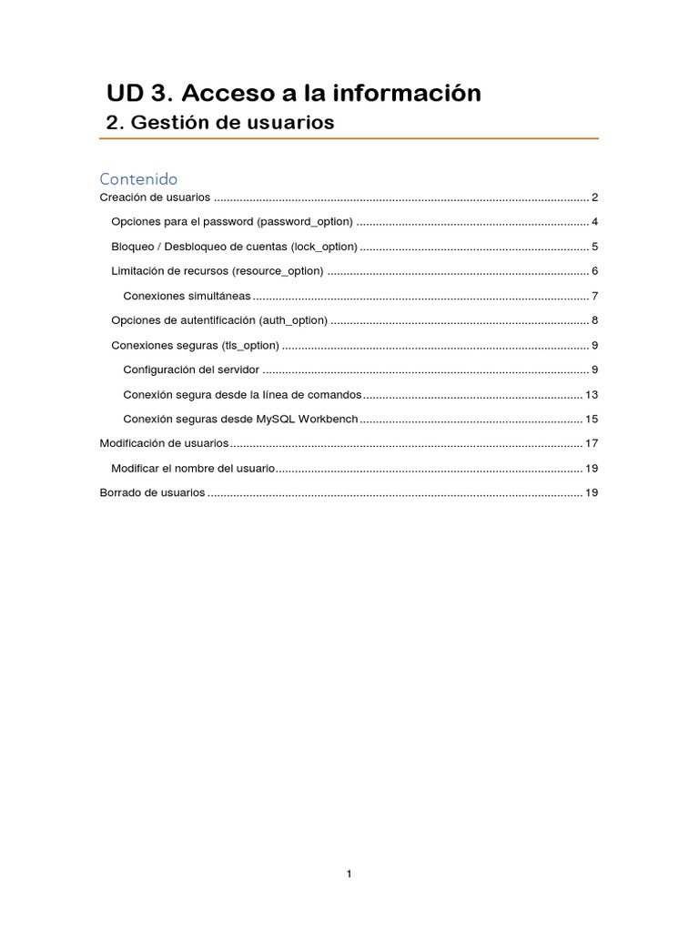 ASGBD. UD3.2. Gestión de Usuarios | PDF | Transport Layer Security | Mi sql