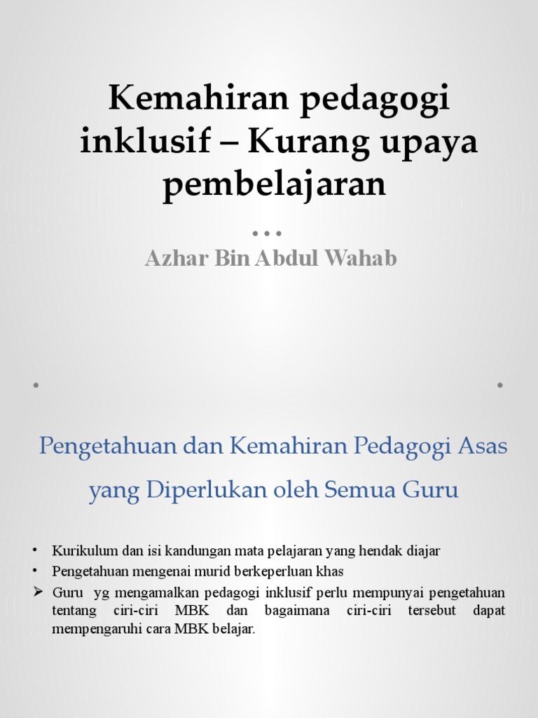 Strategi Pedagogi Inklusif untuk MBK | PDF