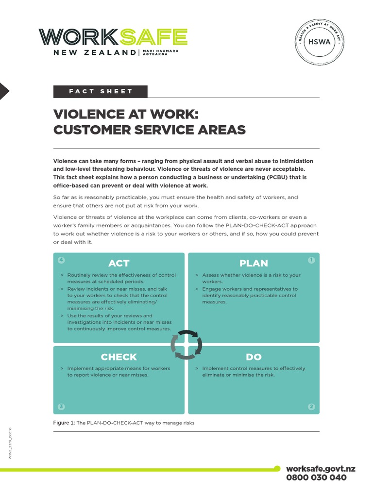 Violence at Work: Customer Service Areas: ACT Plan | PDF | Risk | Violence