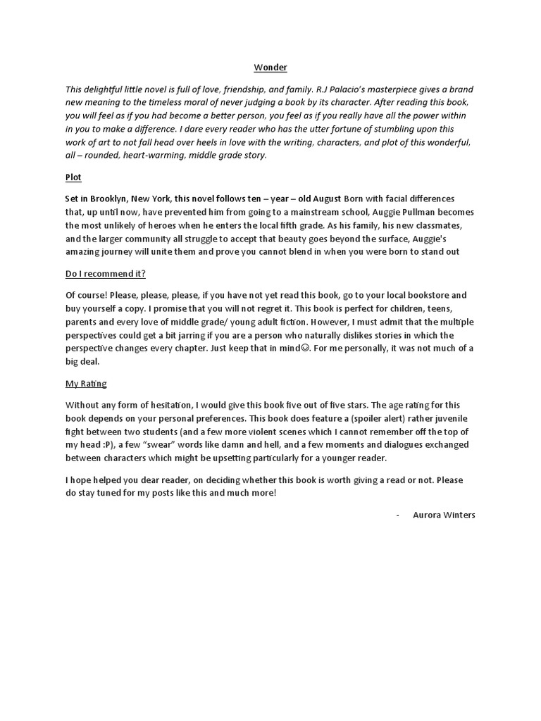 Wonder Book Review | PDF