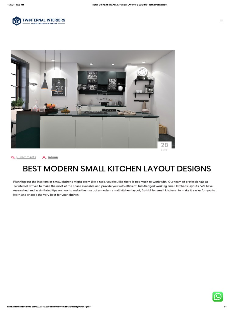 Best Modern Small Kitchen Layout Designs in Bangalore. | PDF | Kitchen