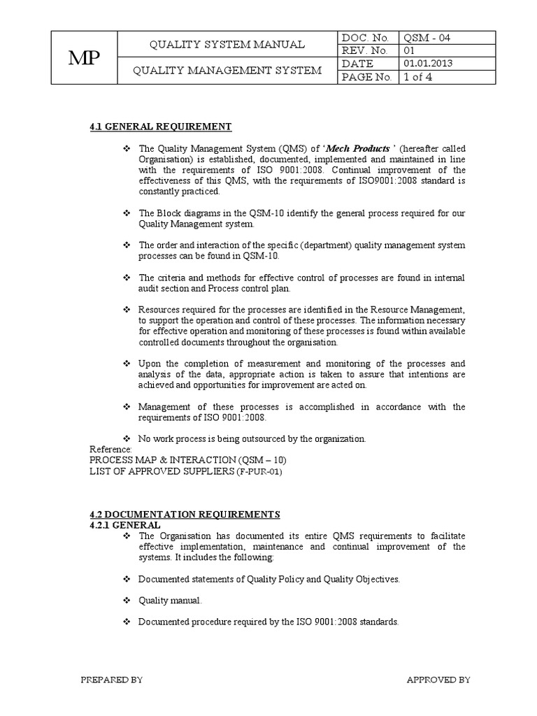 Quality System Manual DOC. No. QSM - 04 REV. No. 01 Quality Management ...