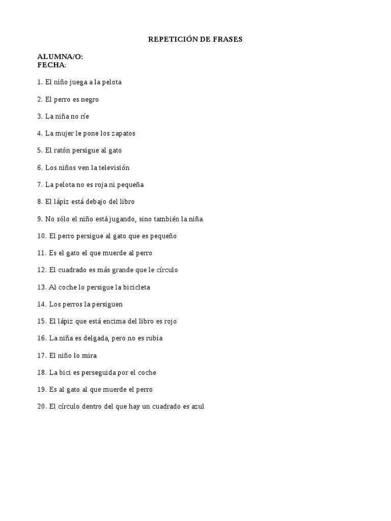 Repeticion de Frases | PDF