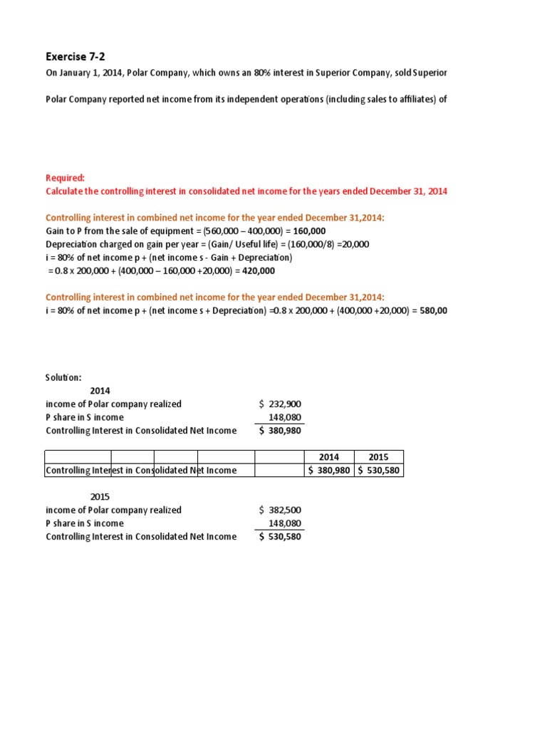 Chapter 7 Exercises | PDF | Net Income | Depreciation