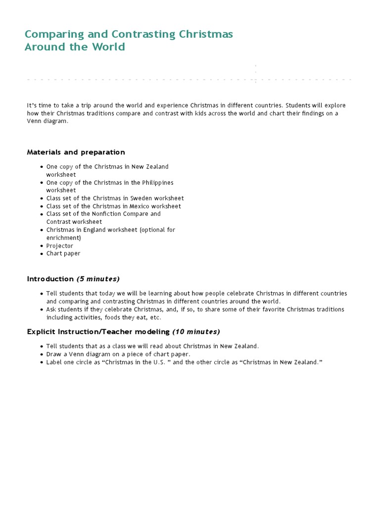 Exploring Christmas Traditions Around the World: A Lesson Comparing and ...