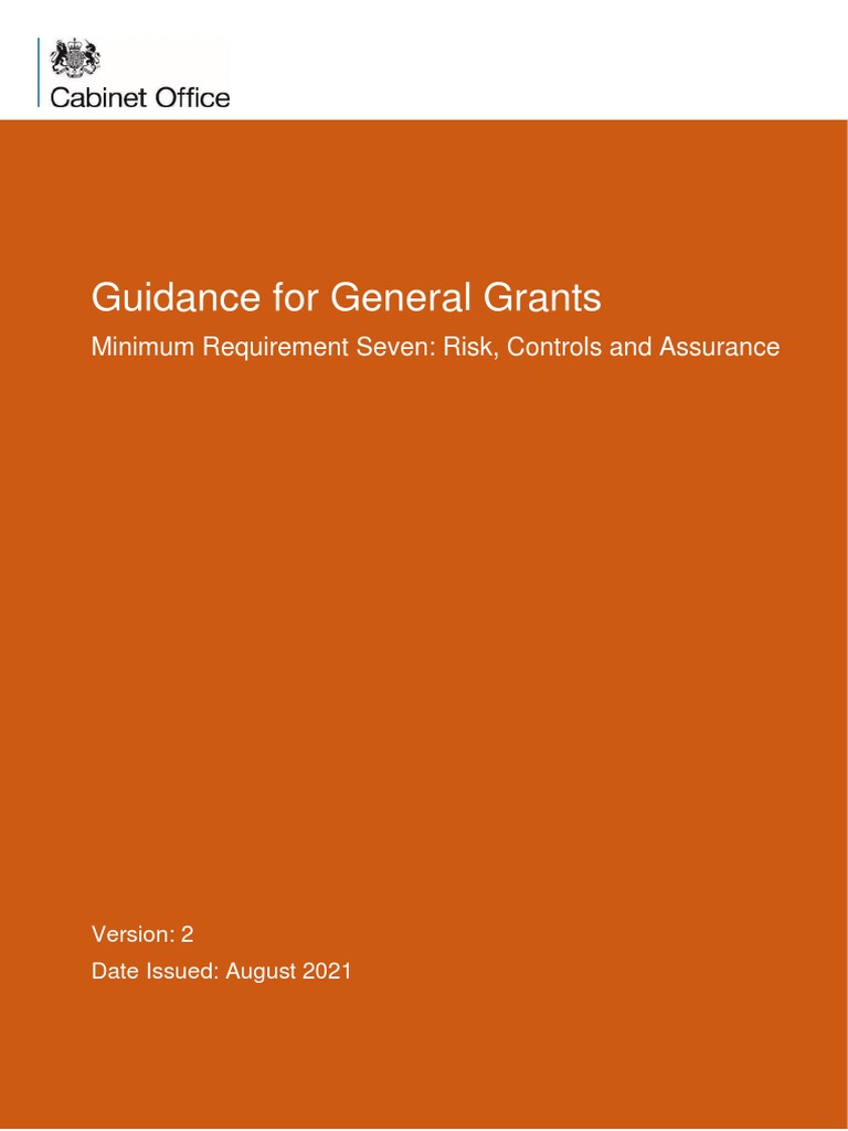 Guidance For General Grants: Minimum Requirement Seven: Risk, Controls ...