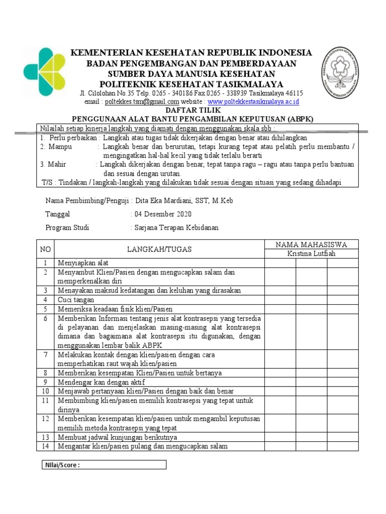 Panduan Penggunaan ABPK Kontrasepsi | PDF