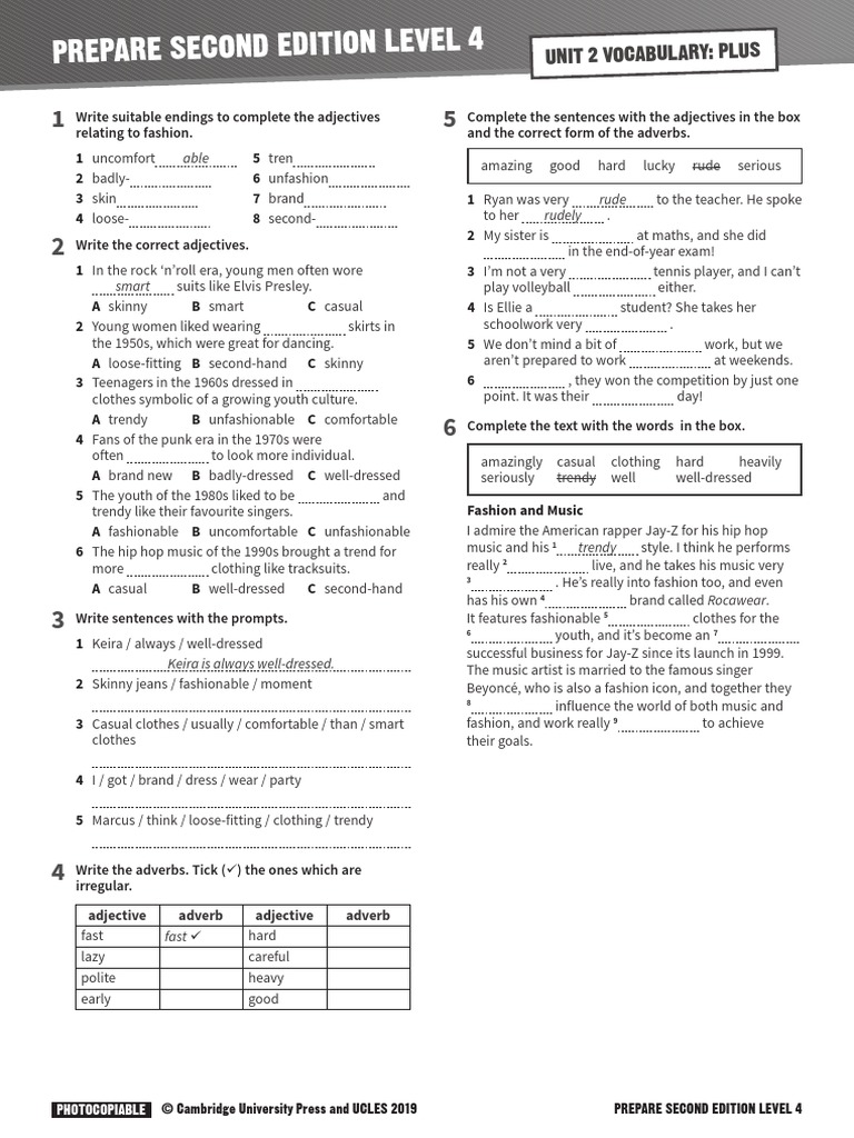 Prepare Second Edition Level 4: Unit 1 Plus Vocabulary Unit 2 ...