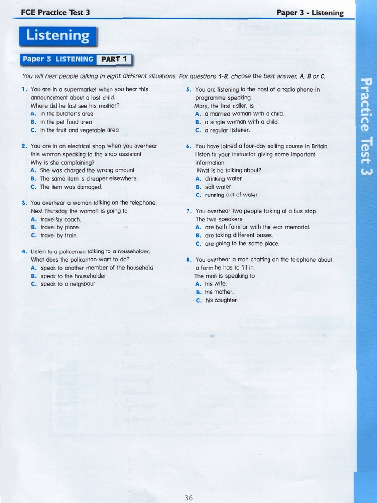 First Listening Test 3 | PDF | Speech | Cognition