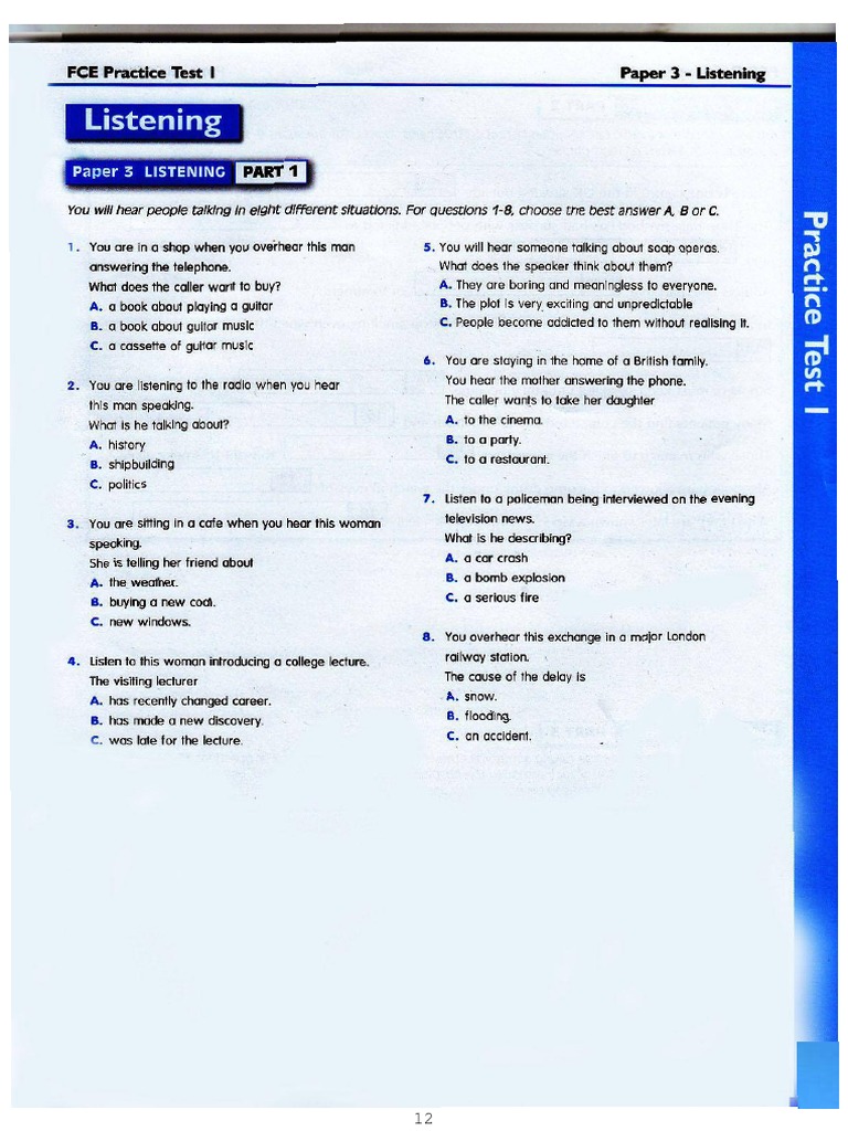 First Listening Test 1 | PDF