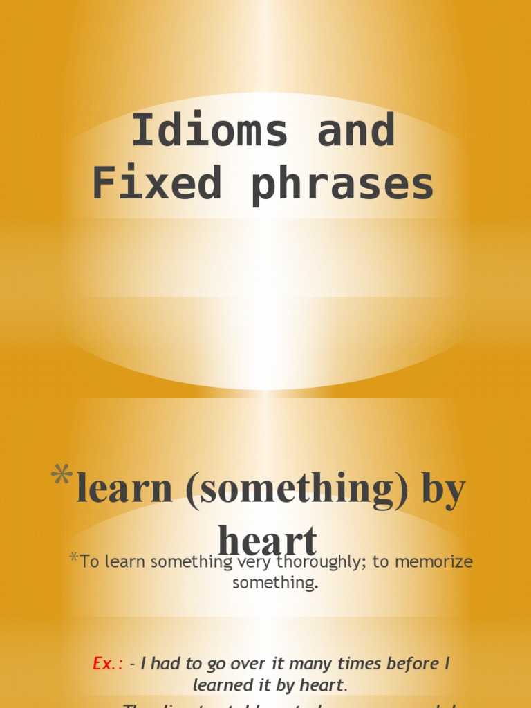 Idioms and Fixed Phrases | PDF