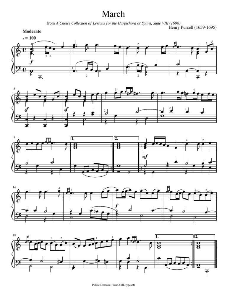 Purcell March | PDF | Keyboard Instruments | String Instruments