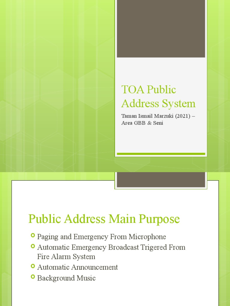 8.TOA Public Address System For TIM GBB & SENI 2021 | PDF | Microphone ...