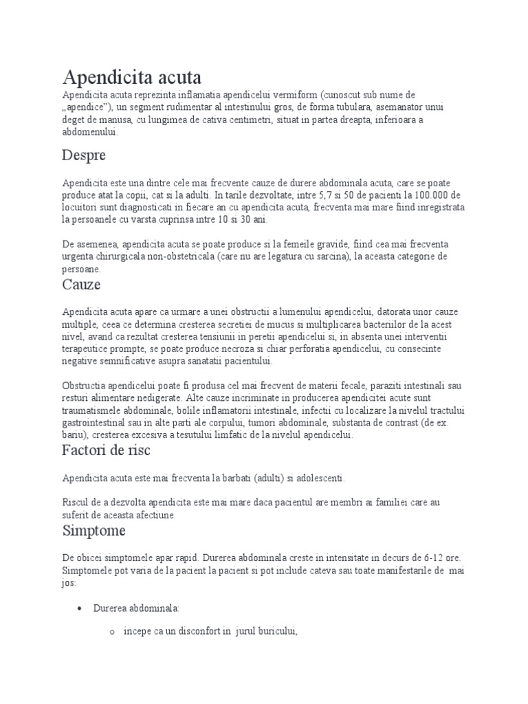 Apendicita Acuta | PDF