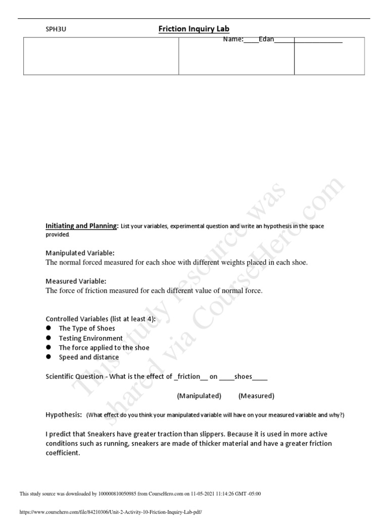 Shoe Friction Coefficient Analysis | PDF | Friction | Shoe