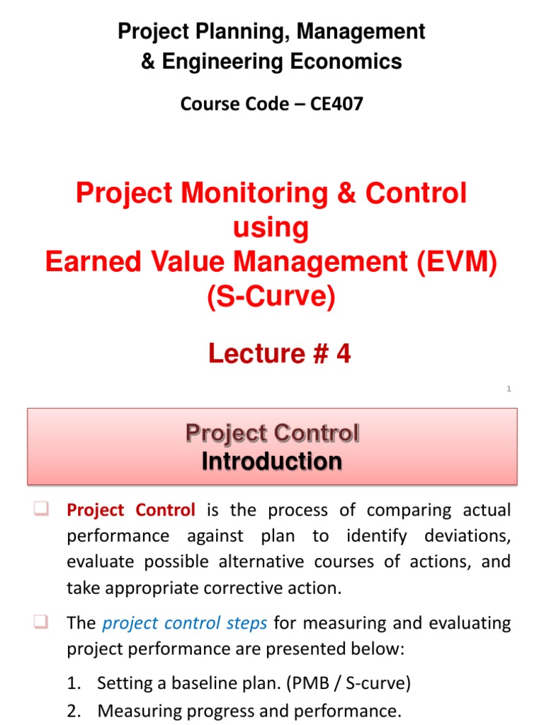 Project Monitoring & Control Using Earned Value Management (EVM) (S-Curve) | PDF | Business