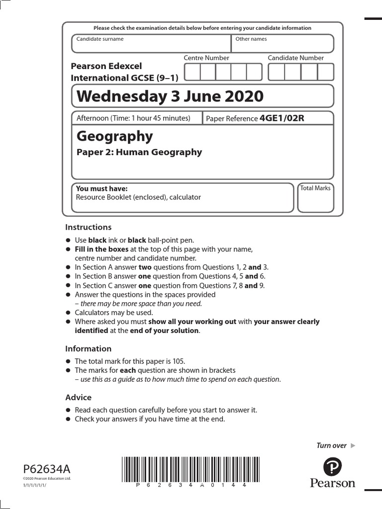 Geography 2020 Paper 2R | PDF | Natural Gas | Coal