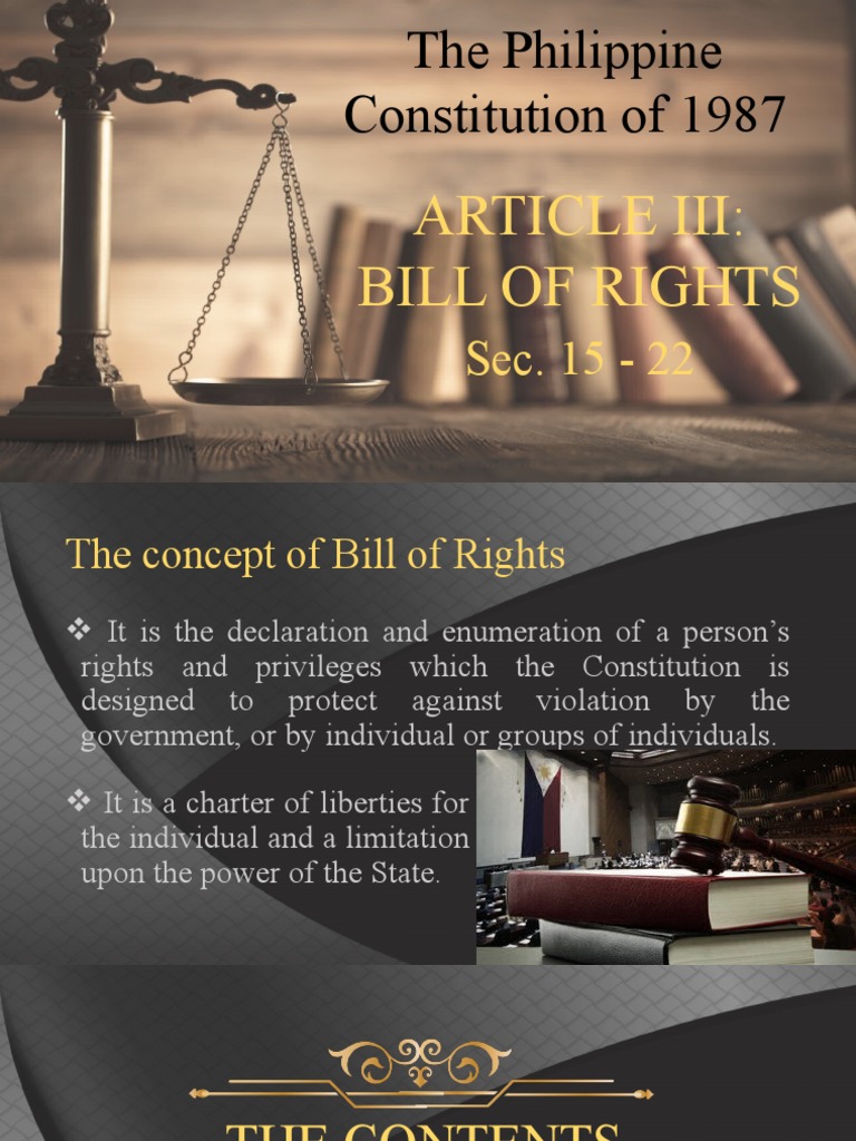 The Philippine Constitution of 1987: Article Iii: Bill of Rights | PDF ...